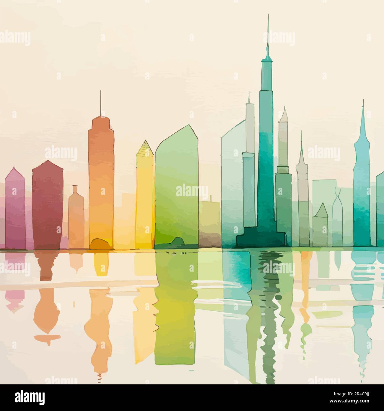 A Multi-Colored Masterpiece of Art. A vibrant painting full of creative ...