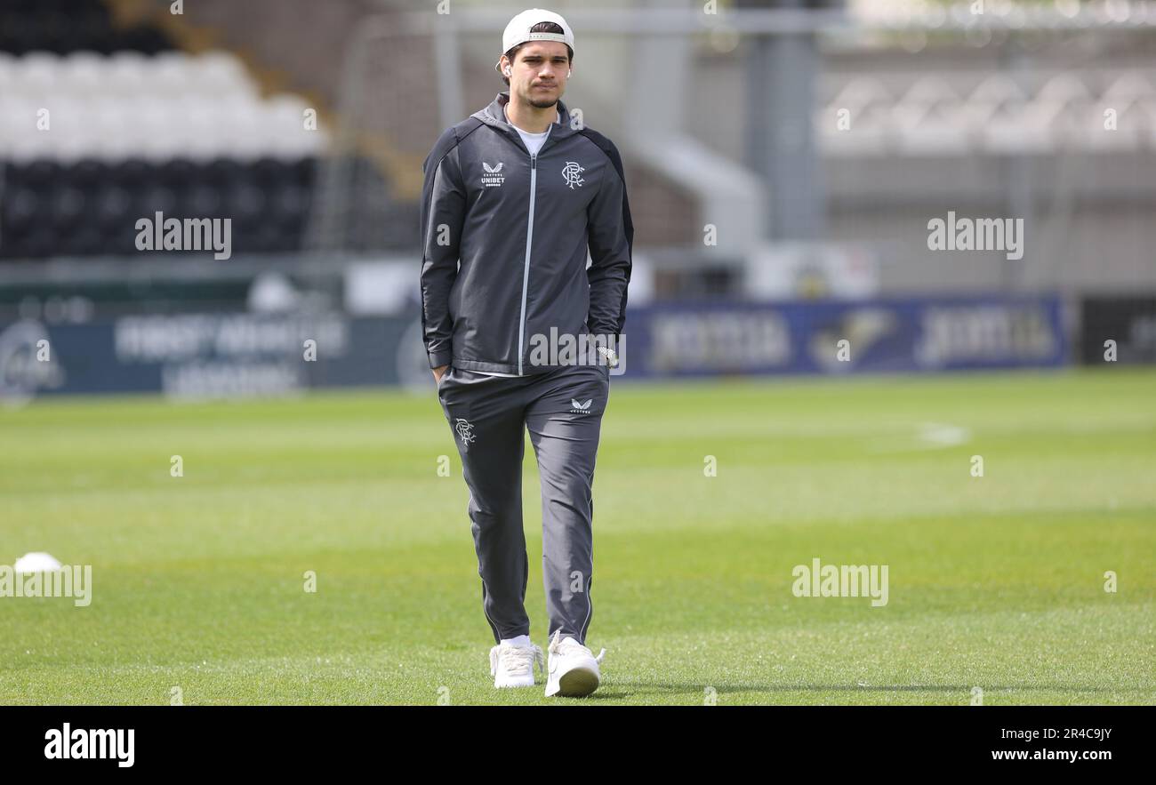 Rangers' Ianis Hagi walks the pitch prior to the cinch Premiership ...