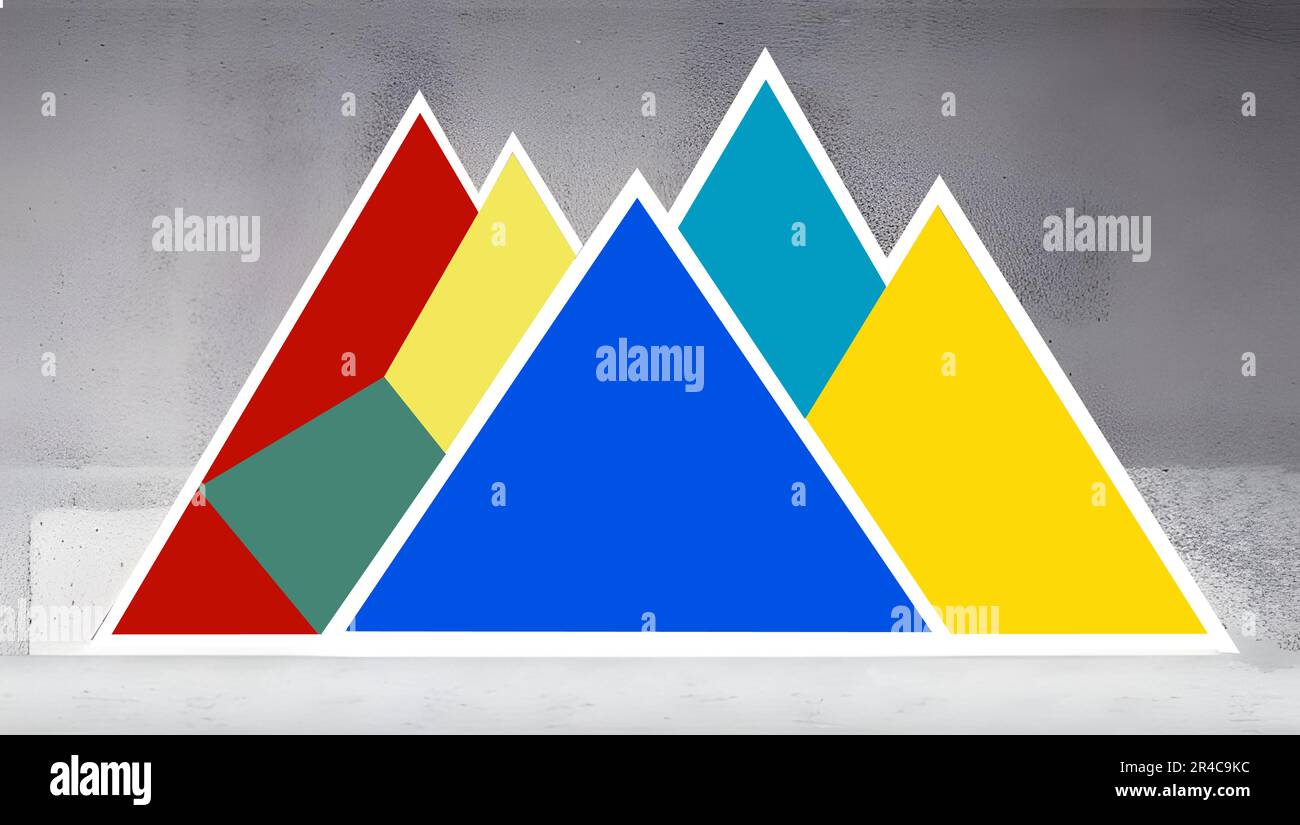 amazing formation of cubism and triangle in bright colors Stock Vector ...