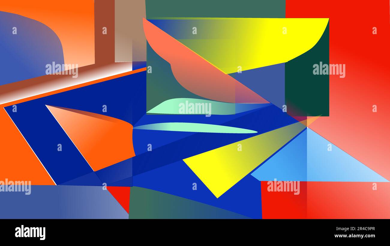 amazing formation of cubism and triangle in bright colors Stock Vector ...