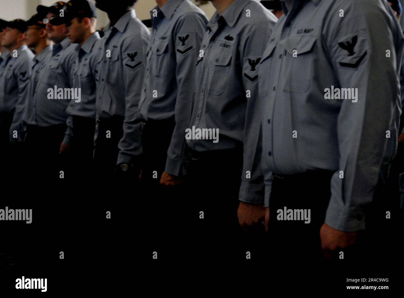 US Navy Recently selected 1st, 2nd and 3rd class petty officers stand ...