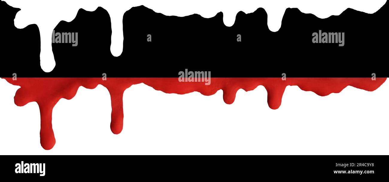 Dripping blood or red paint isolated on white background with clipping ...