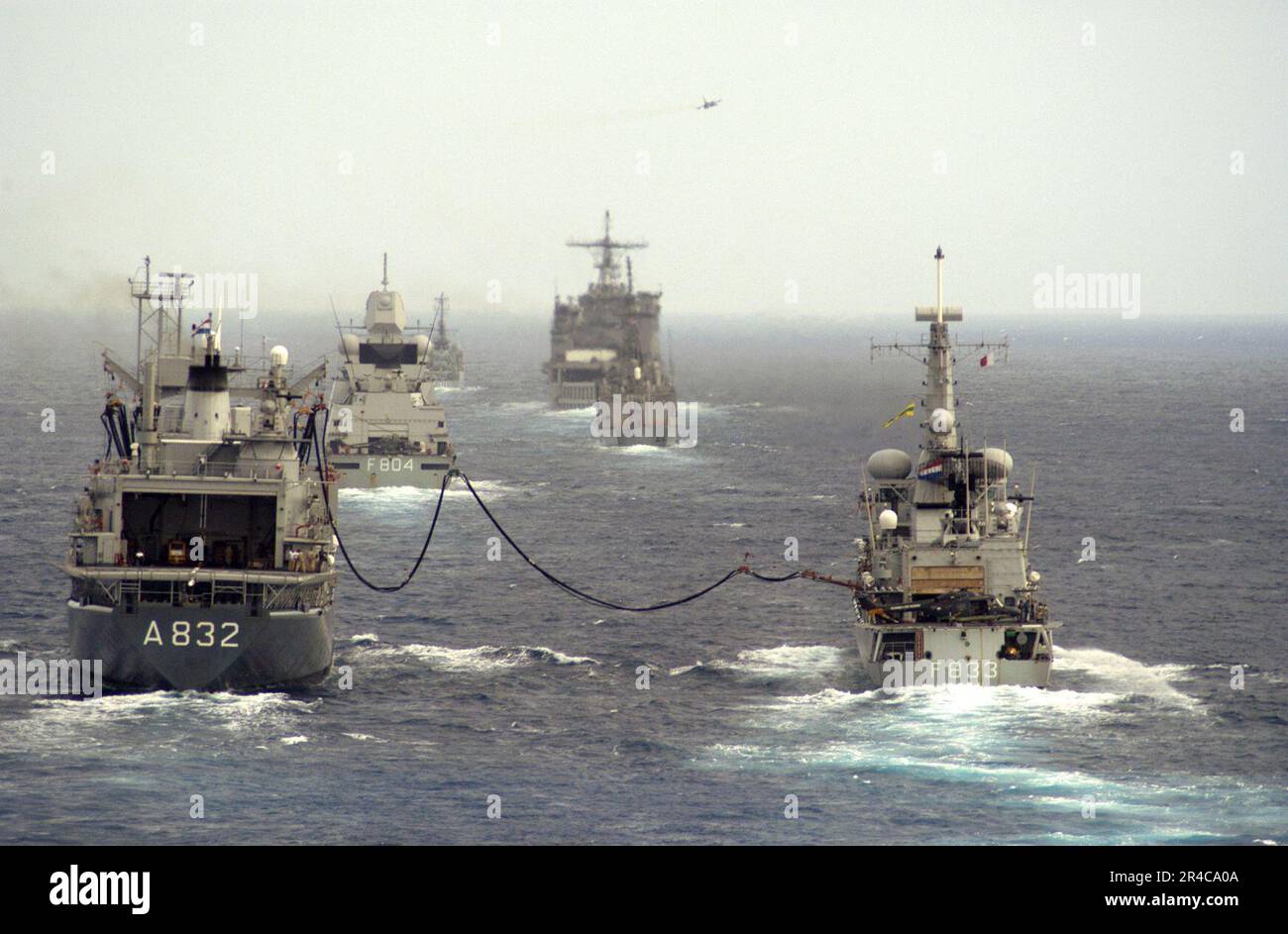 US Navy HNLMS Zuiderkruis (A 832) performs an underway replenishment ...