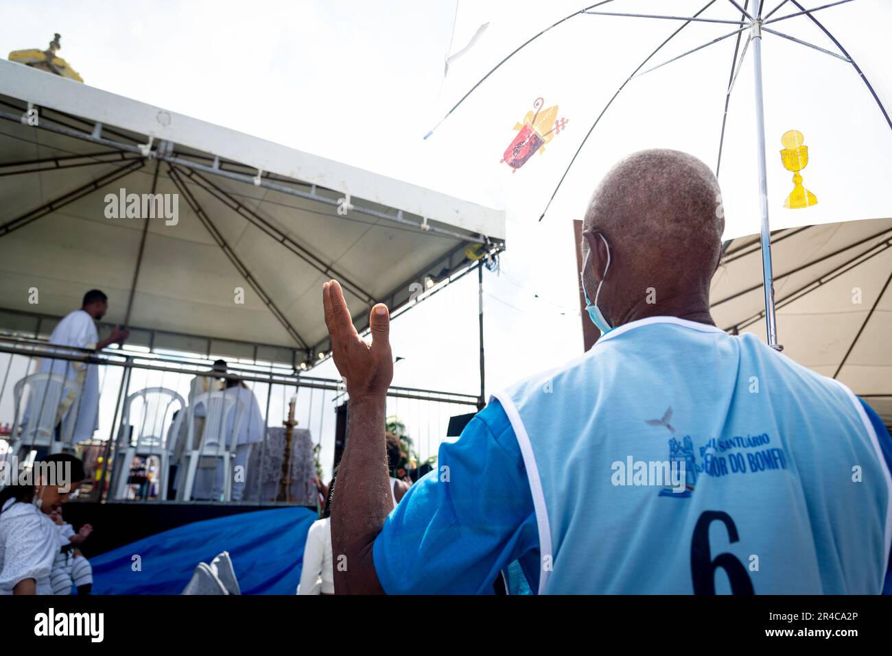 Salvador, Bahia, Brazil - January 06, 2023: Catholics are seen ...