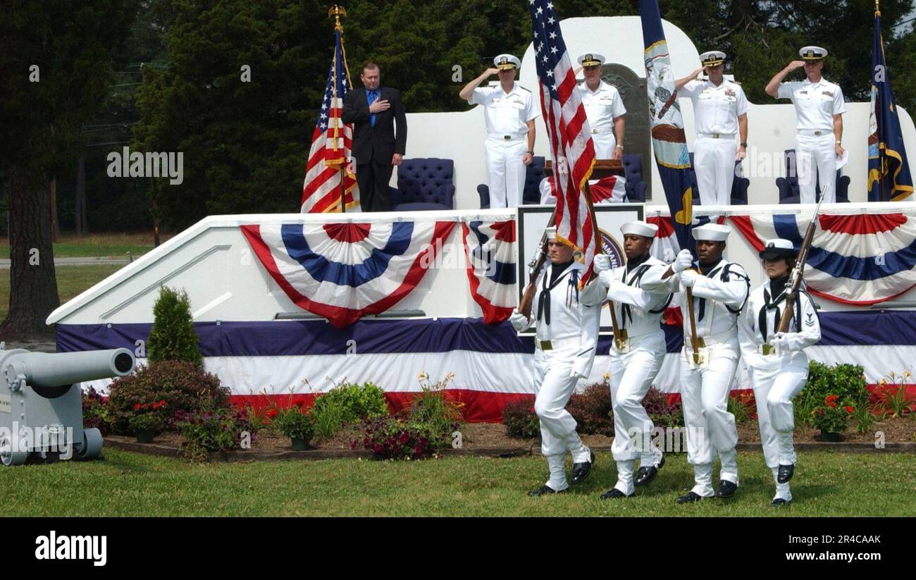 US Navy The color guard posts the colors for the singing of the ...