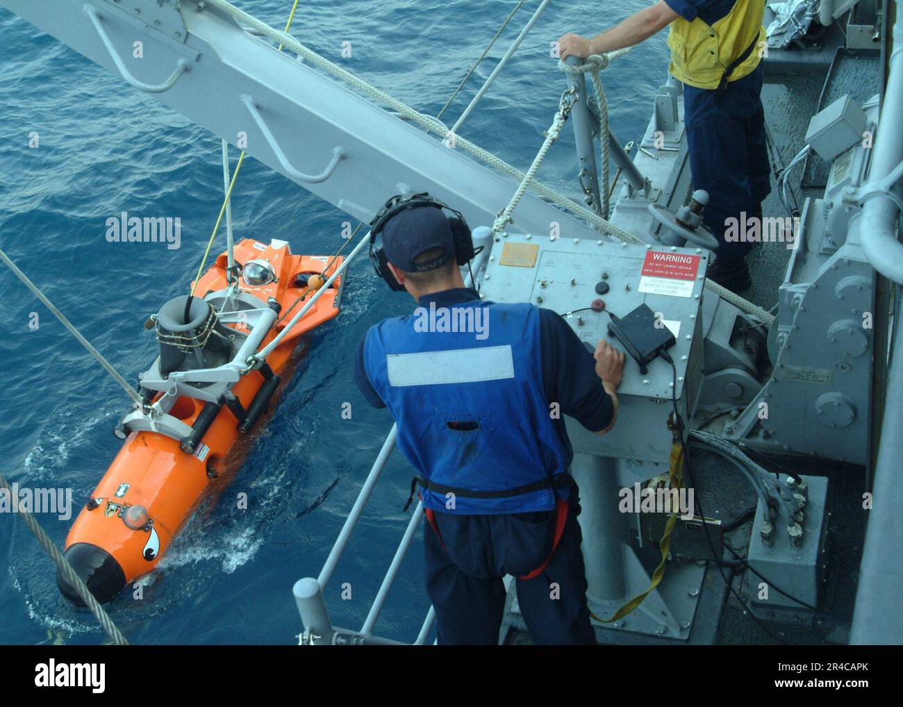 US Navy Mineman 3rd Class assigned to the mine warfare ship USS Patriot ...