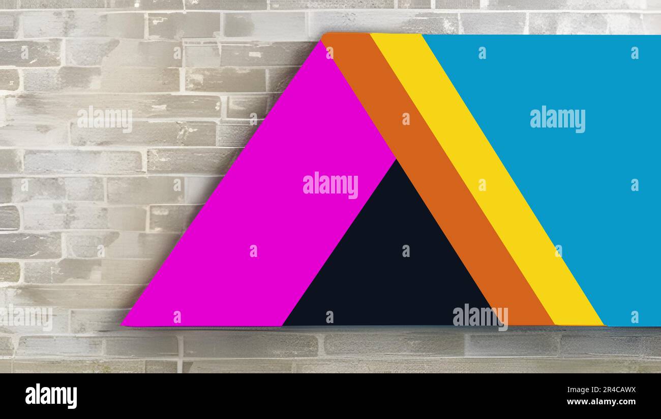 amazing formation of cubism and triangle in bright colors Stock Vector ...