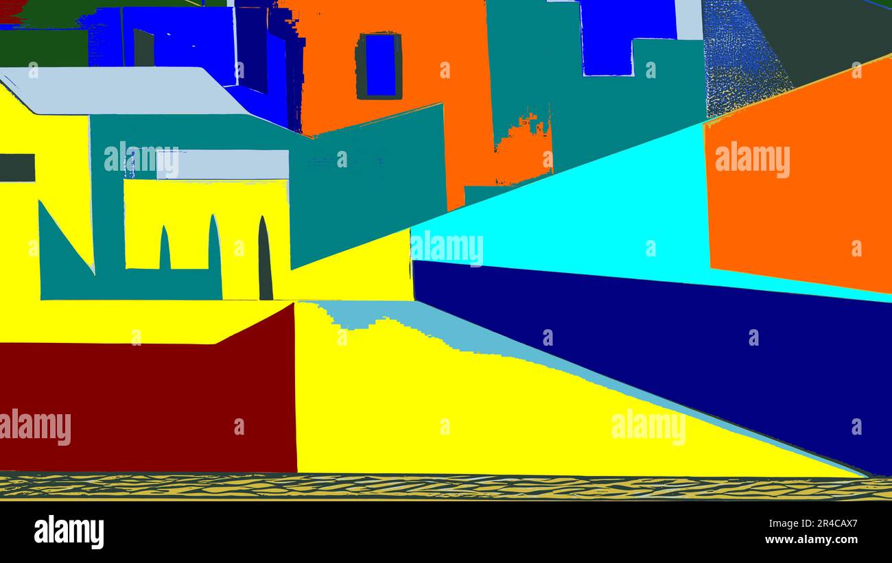 amazing formation of cubism and triangle in bright colors Stock Vector ...