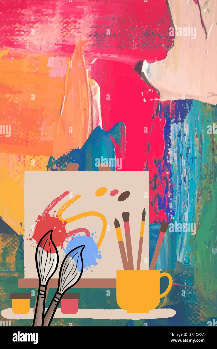 A Multi-Colored Masterpiece of Art. A vibrant painting full of creative ...