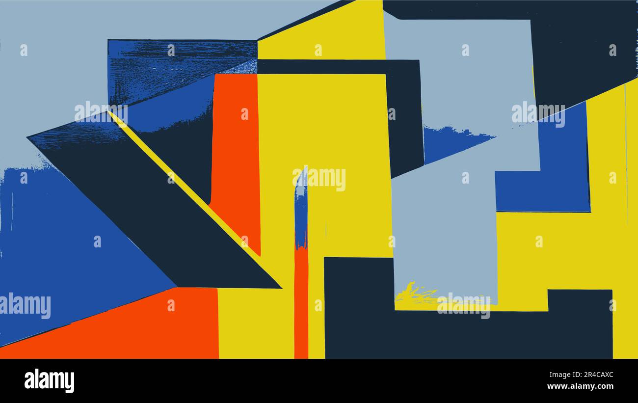 amazing formation of cubism and triangle in bright colors Stock Vector ...