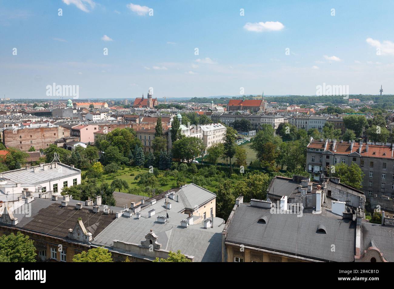 An aerial view historical buildings of Krakow, Poland Stock Photo - Alamy