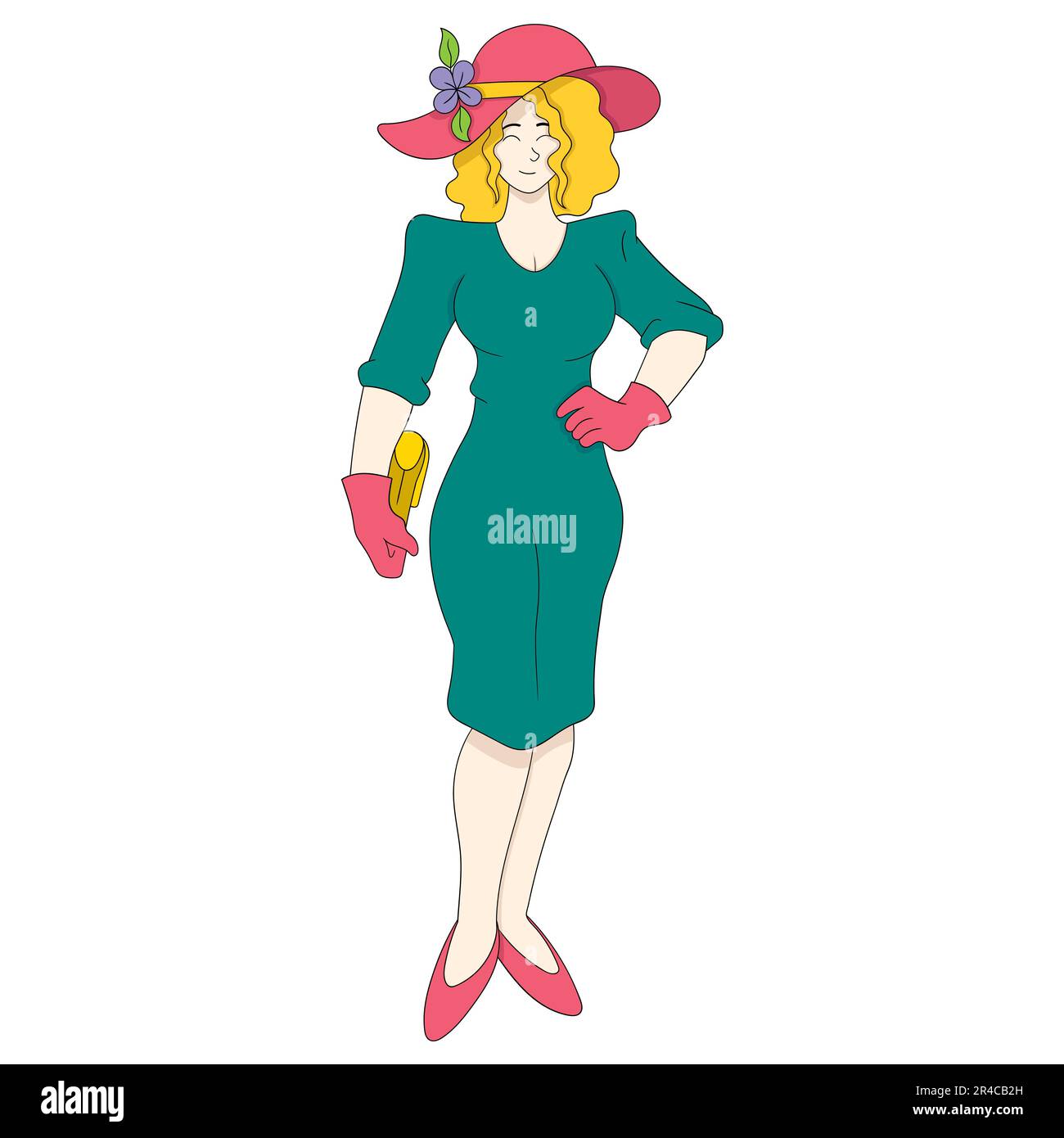 Rich woman cartoon hi-res stock photography and images - Alamy
