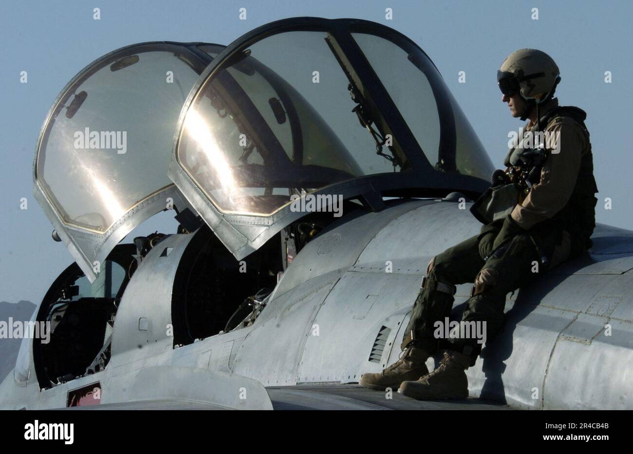 US Navy U.S. Air Force Capt. conducts preflight checks on a U.S. Navy ...