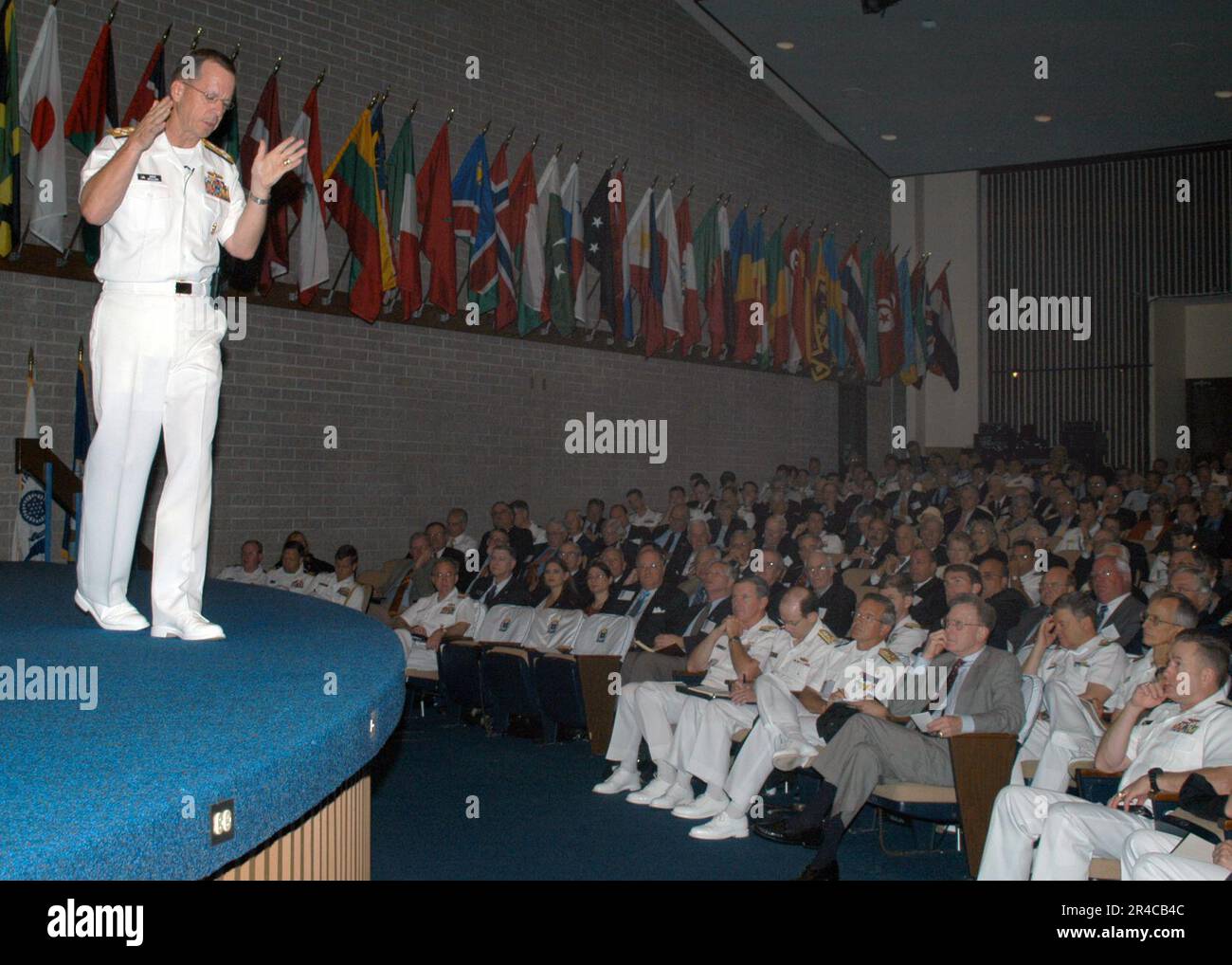 US Navy Chief of Naval Operations (CNO) Mike Mullen addresses the Naval ...