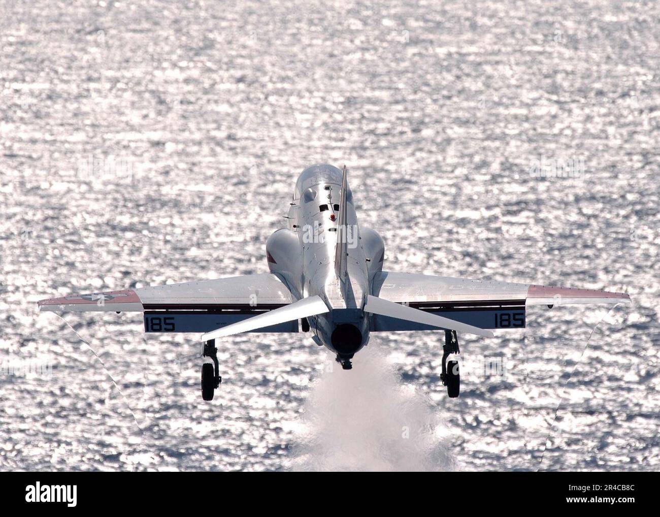 US Navy A naval aviator student pilot flying a T-45C Goshawk takes off ...