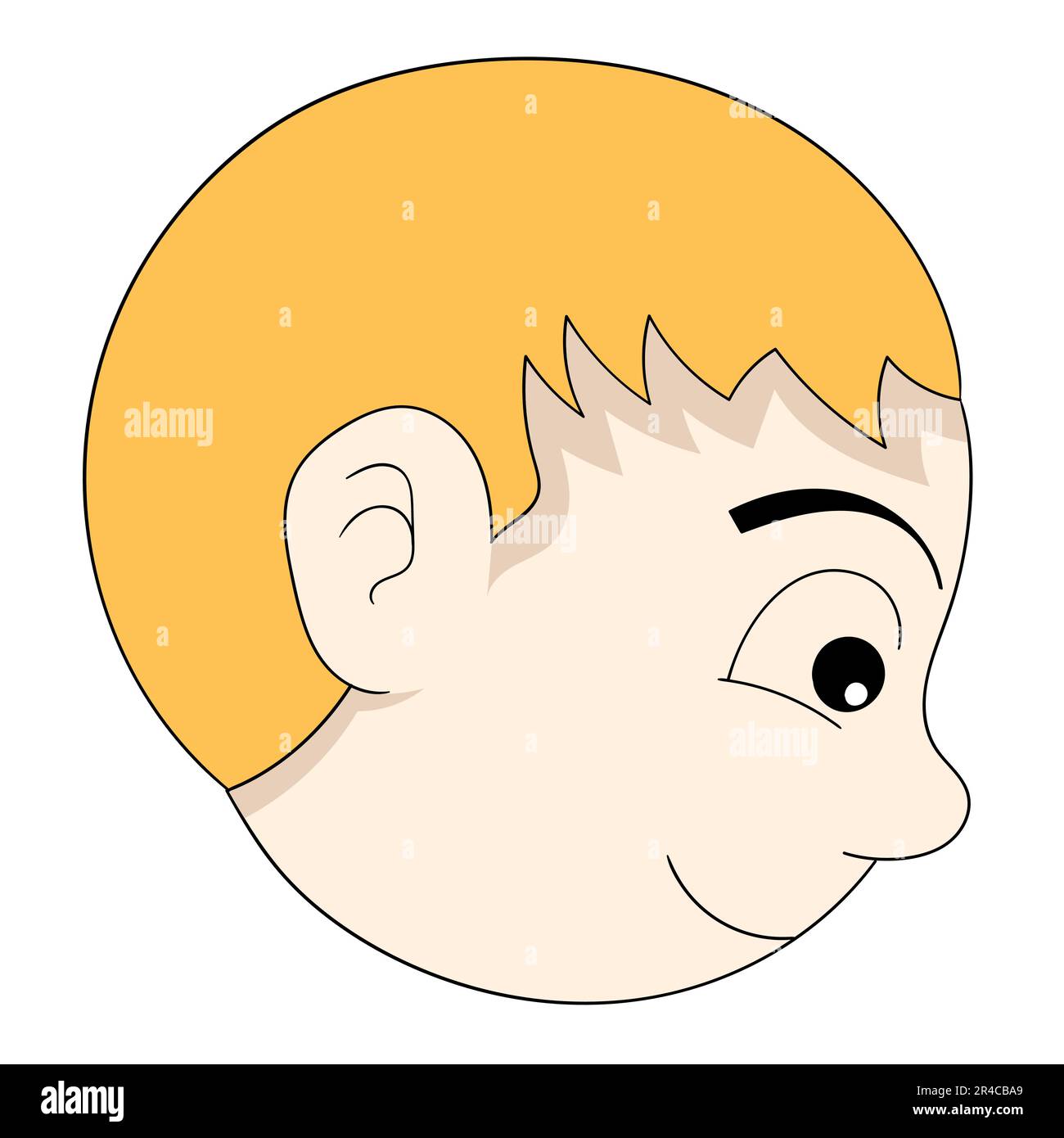 boy head blonde emoticon facial expression smiling friendly. vector ...
