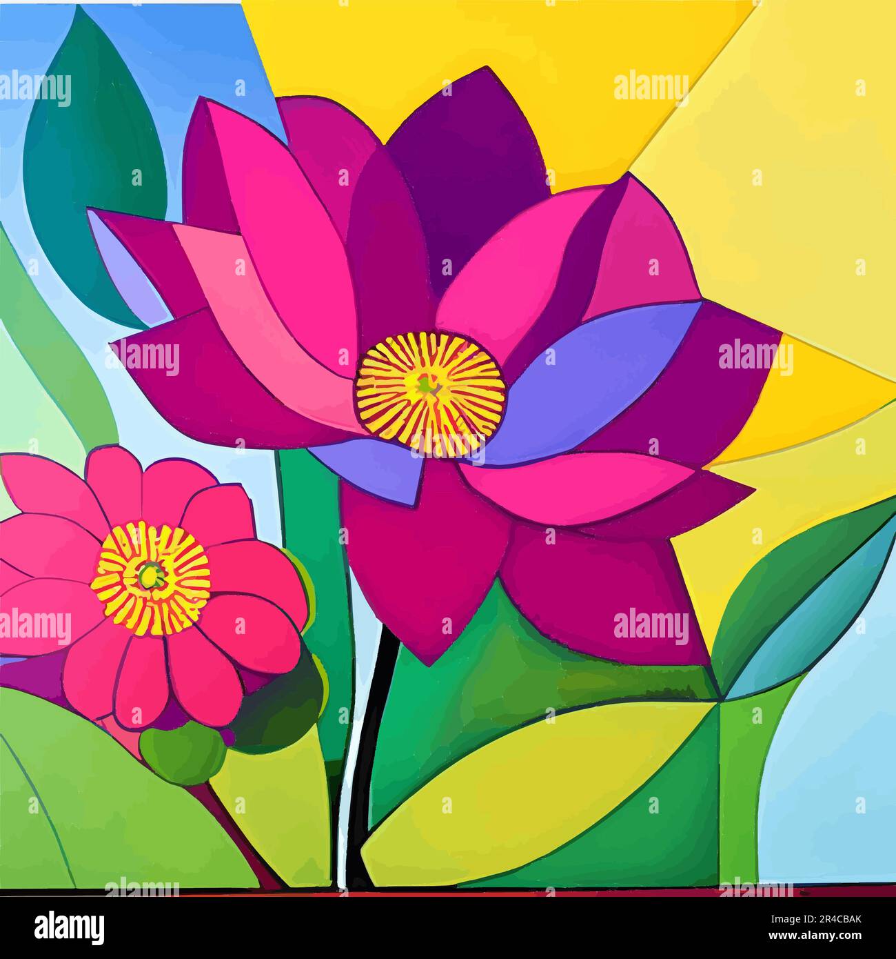 amazing formation of cubism and triangle in bright colors Stock Vector ...