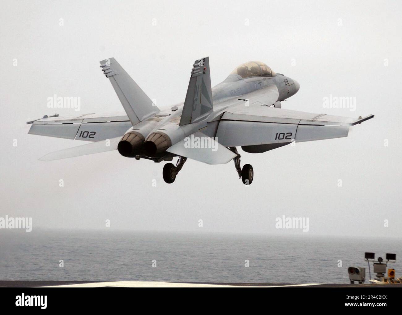US Navy An F-A-18F Super Hornet assigned to the Black Knights of Strike ...
