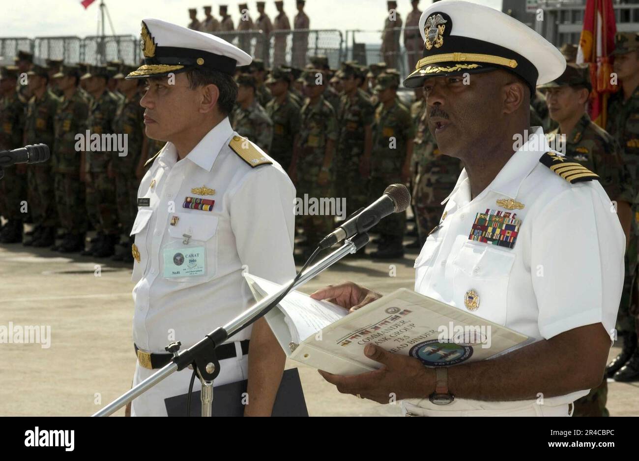 US Navy Capt. speaks as Royal Thai Navy (RTN) Commander Frigate ...