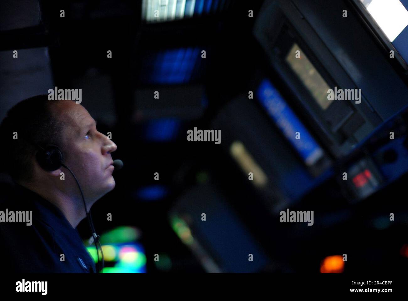 US Navy U.S. Navy Lt. mans the tactical action officer watch in the ...