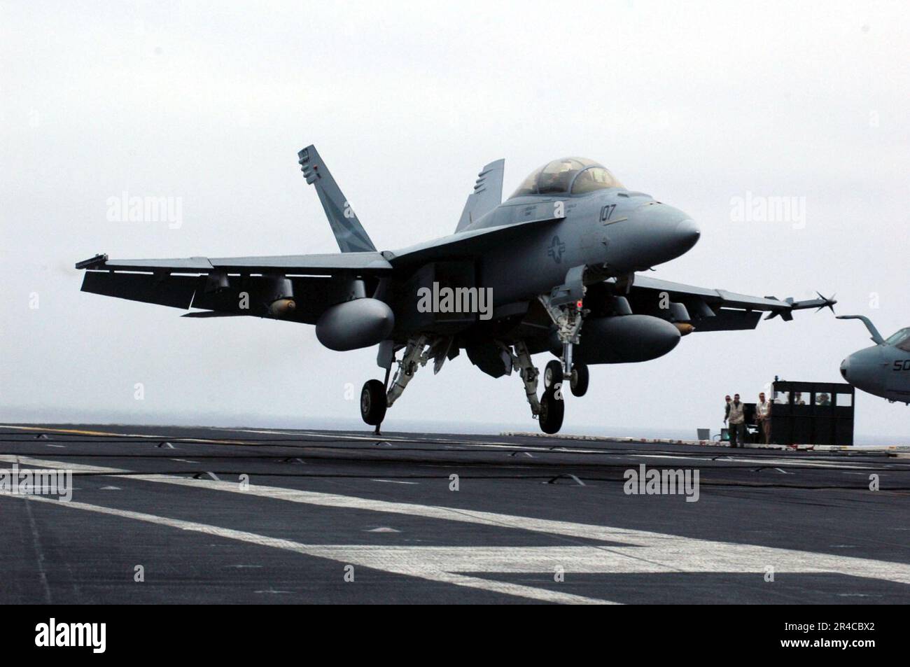 US Navy An F-A-18F Super Hornet assigned to the Black Knights of Strike ...