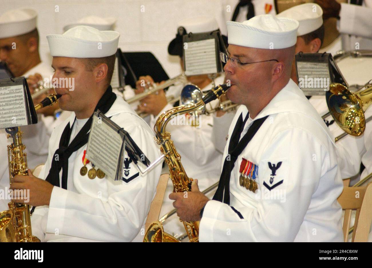 US Navy The Navy Band plays during the change of command ceremony on ...