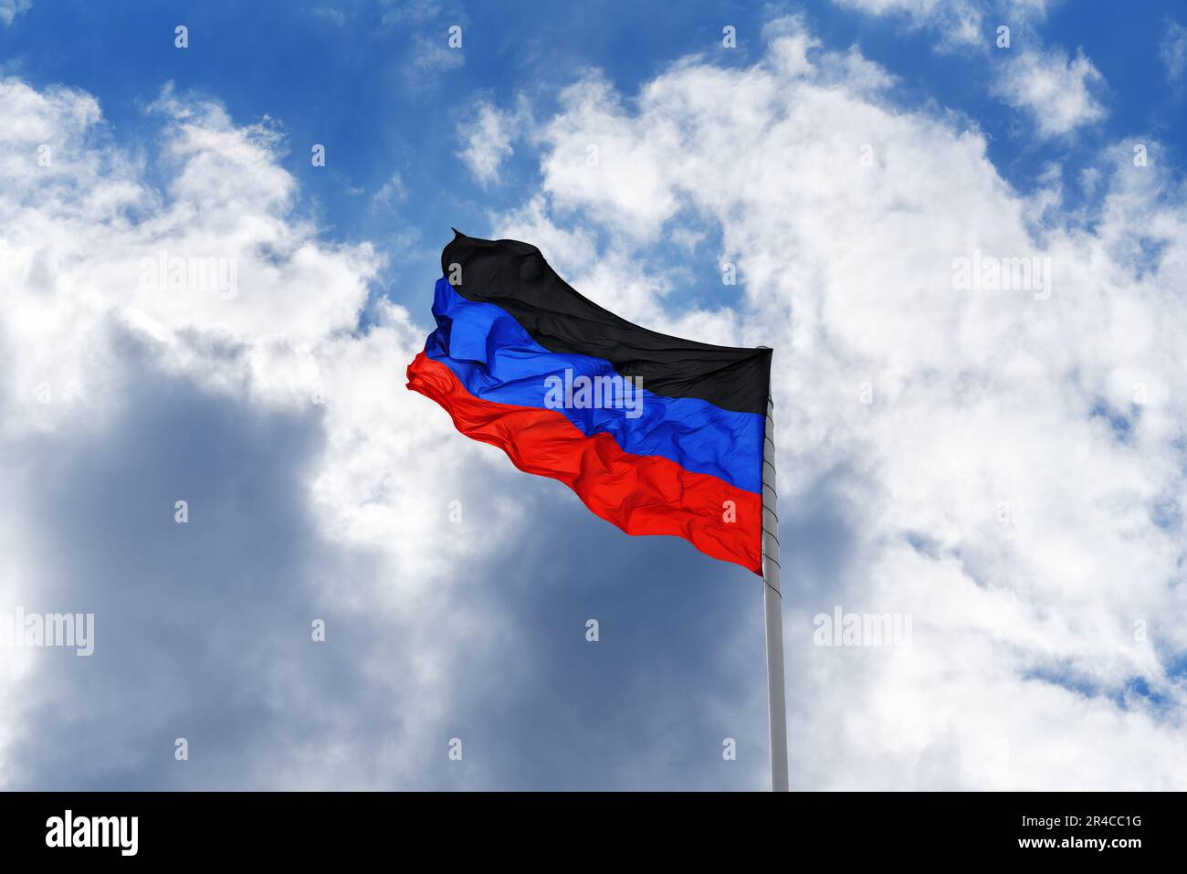 Flag of the self-proclaimed Donets People's Republic (DPR or DNR) is ...