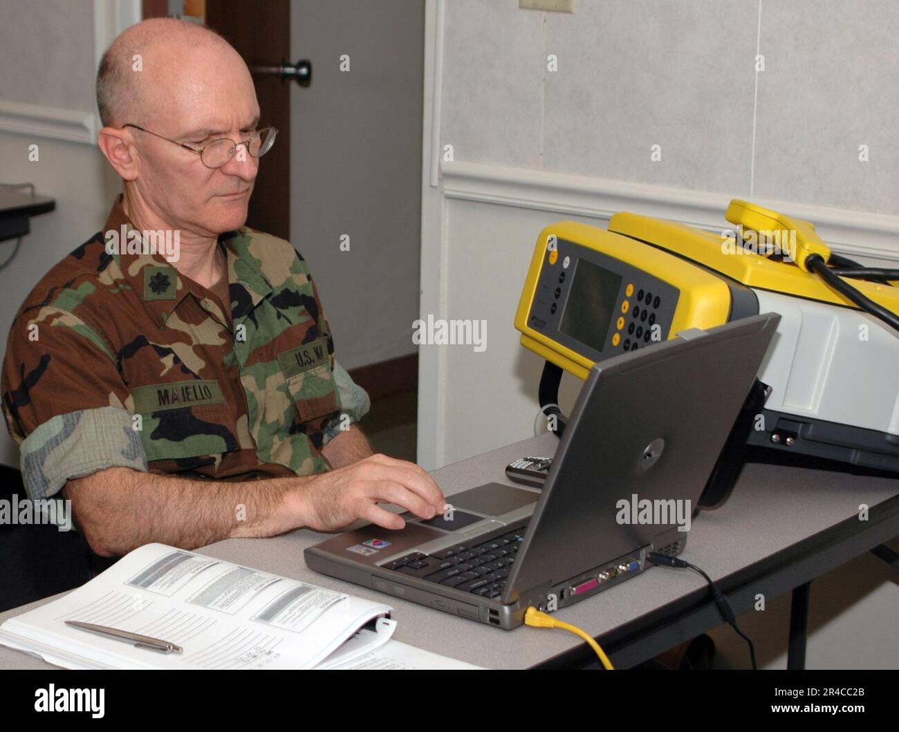 US Navy Cmdr. an industrial hygienist attached to the Forward Deployed ...