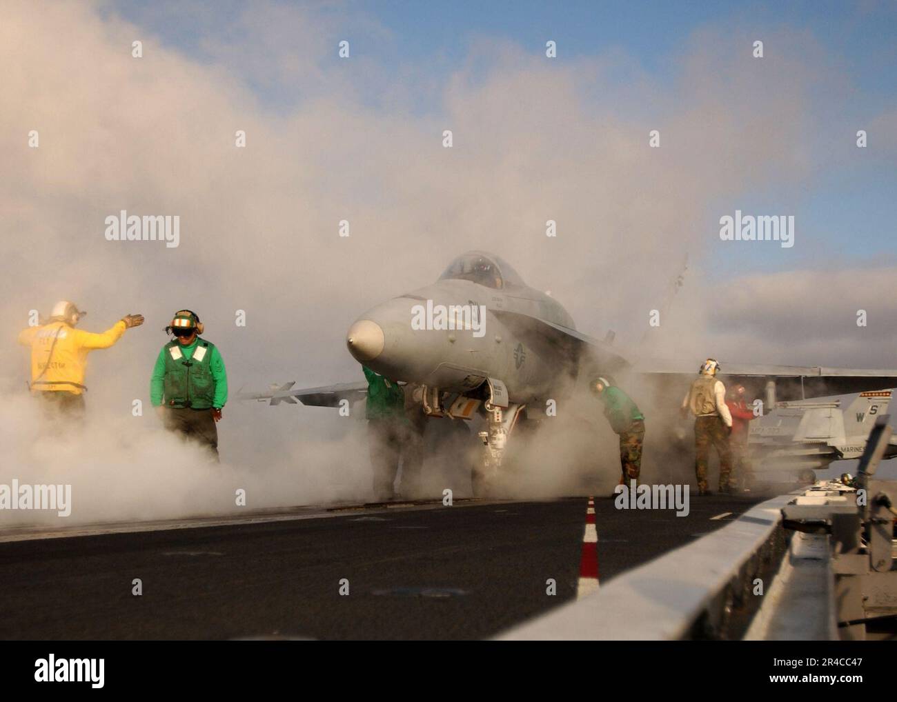 US Navy An F-A-18C Hornet assigned to the Blue Diamonds of Strike ...
