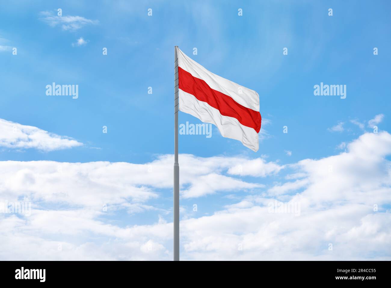 flag of protests in Belarus 2020. White-red-white historical flag of ...