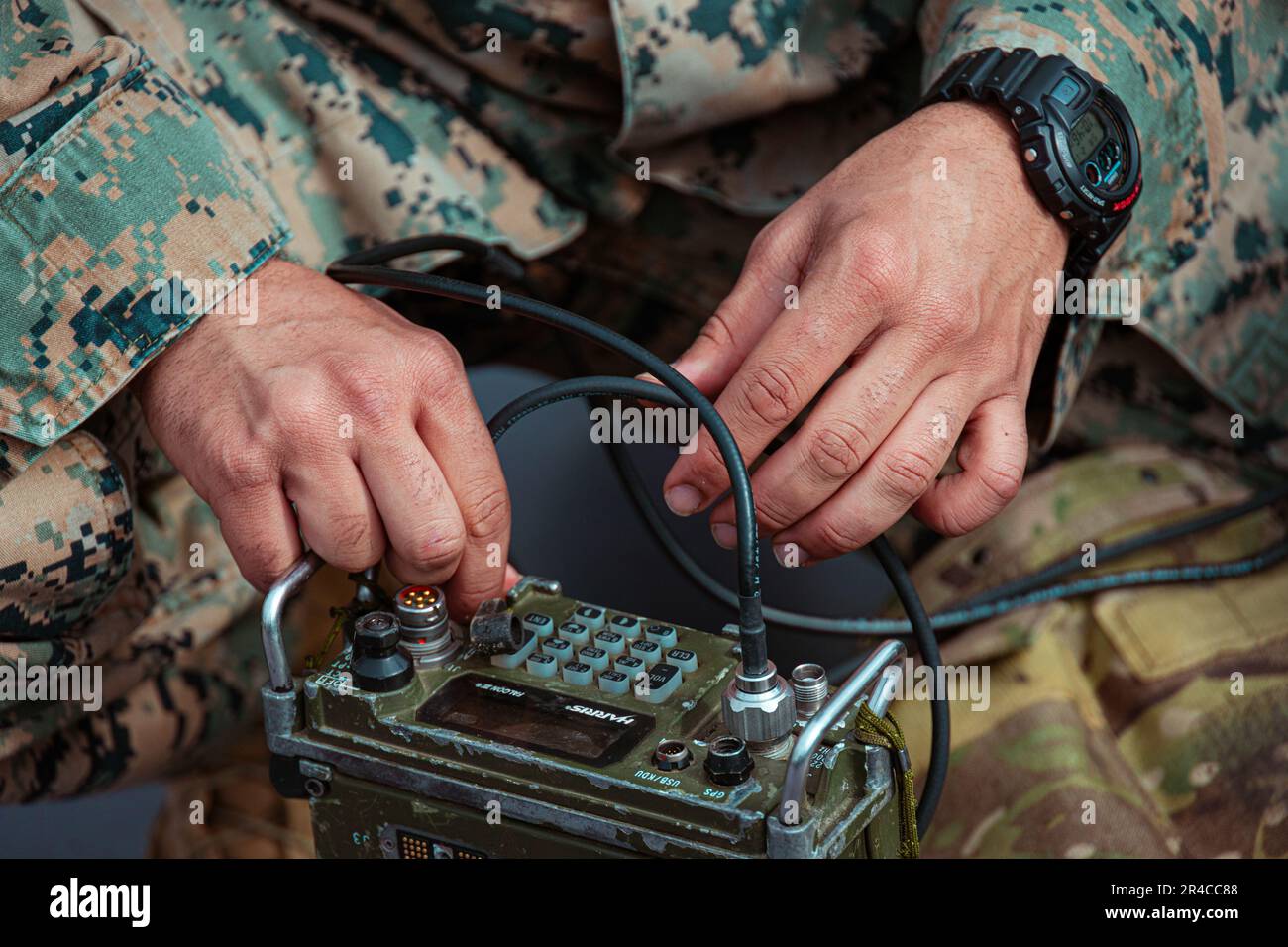 U.S. Marine Corps Cpl. Anthony Salazar, a radio operator with Battalion ...