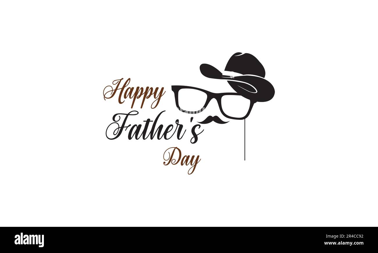 Happy Fathers Day Poster Card Vector Illustration Stock Vector Image