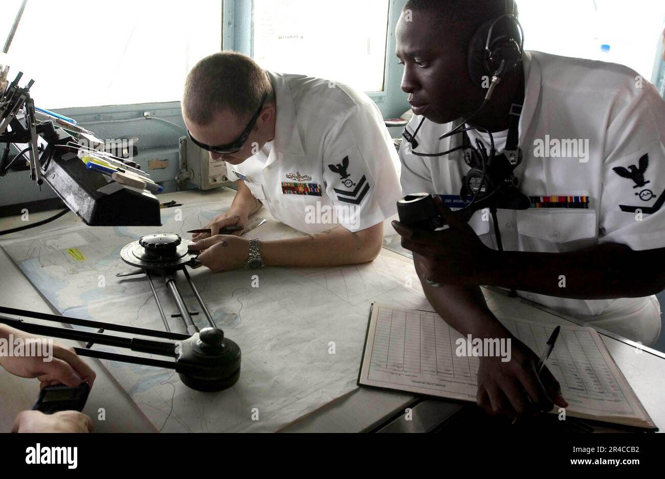 US Navy Operations Specialist 2nd Class and Operations Specialist 3rd ...