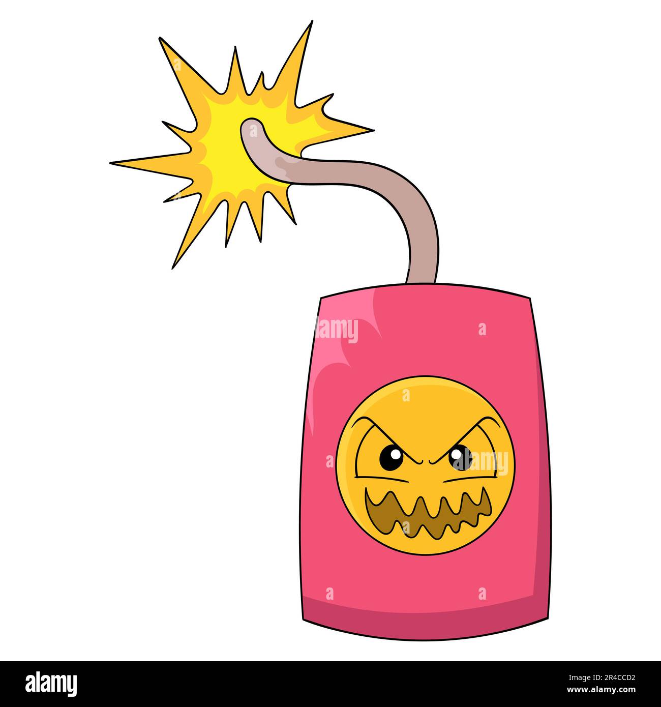 ready to explode bomb icon with mocking emoji face. vector design ...