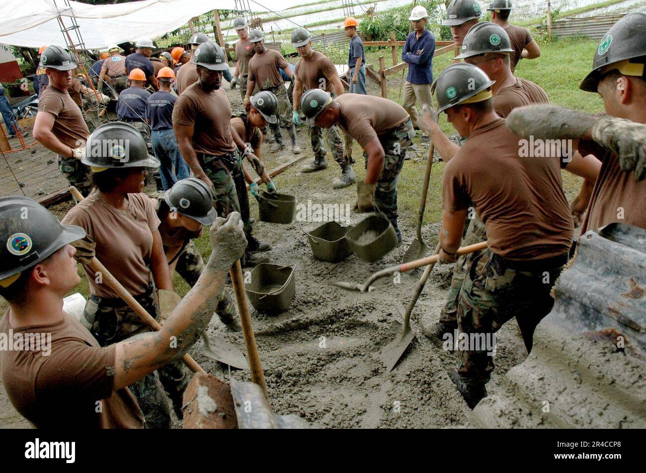 US Navy Navy Seabees assigned to Naval Mobile Construction Battalion ...