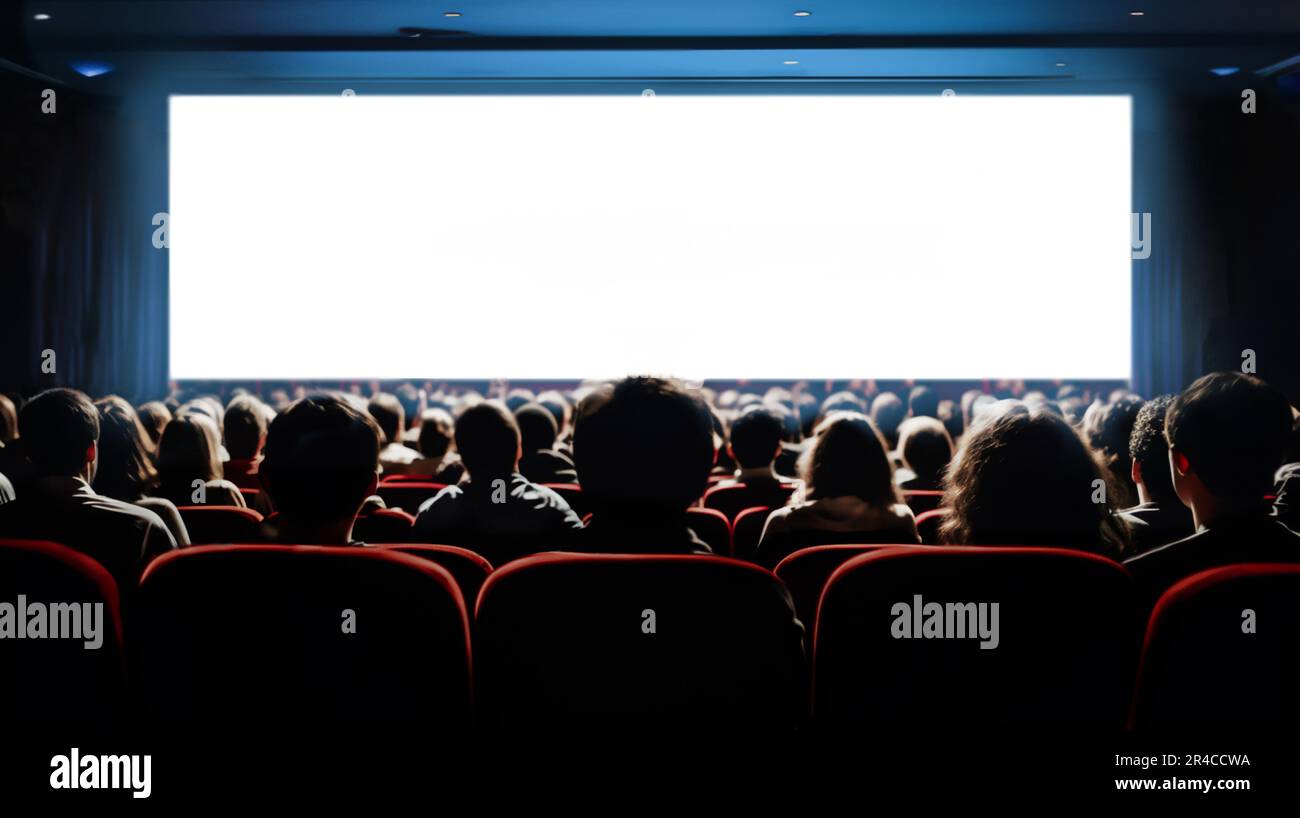 Movie Theater Screen With People