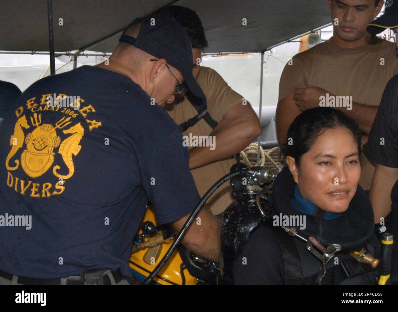 US Navy Navy Diver 1st Class assigned to the rescue and salvage ship ...