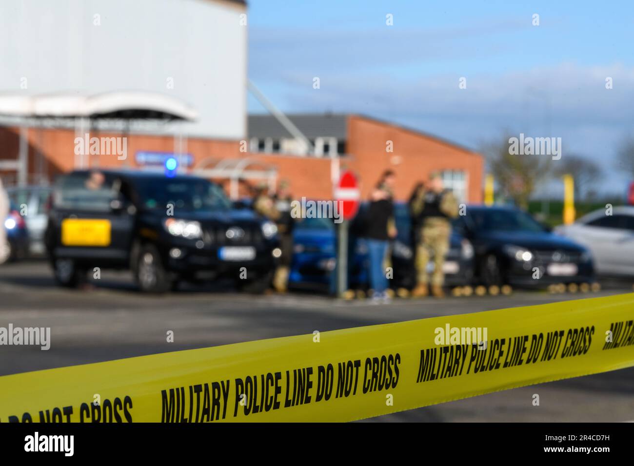 The mobile Incident Control Point takes position in a safe area during ...