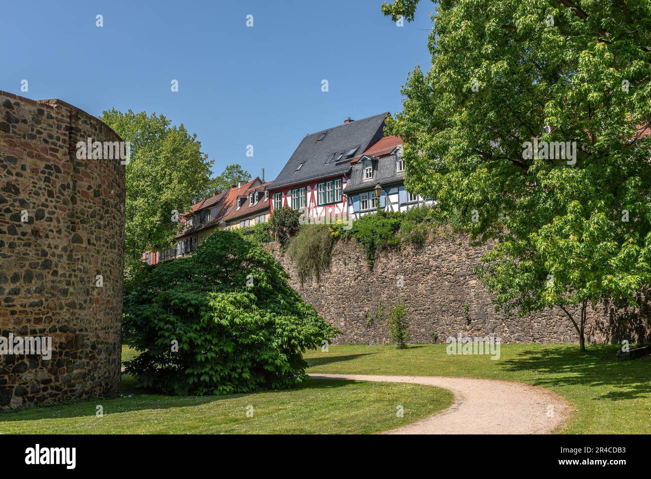Moat of the medieval castle in Frankfurt-Hoechst, Germany Stock Photo ...