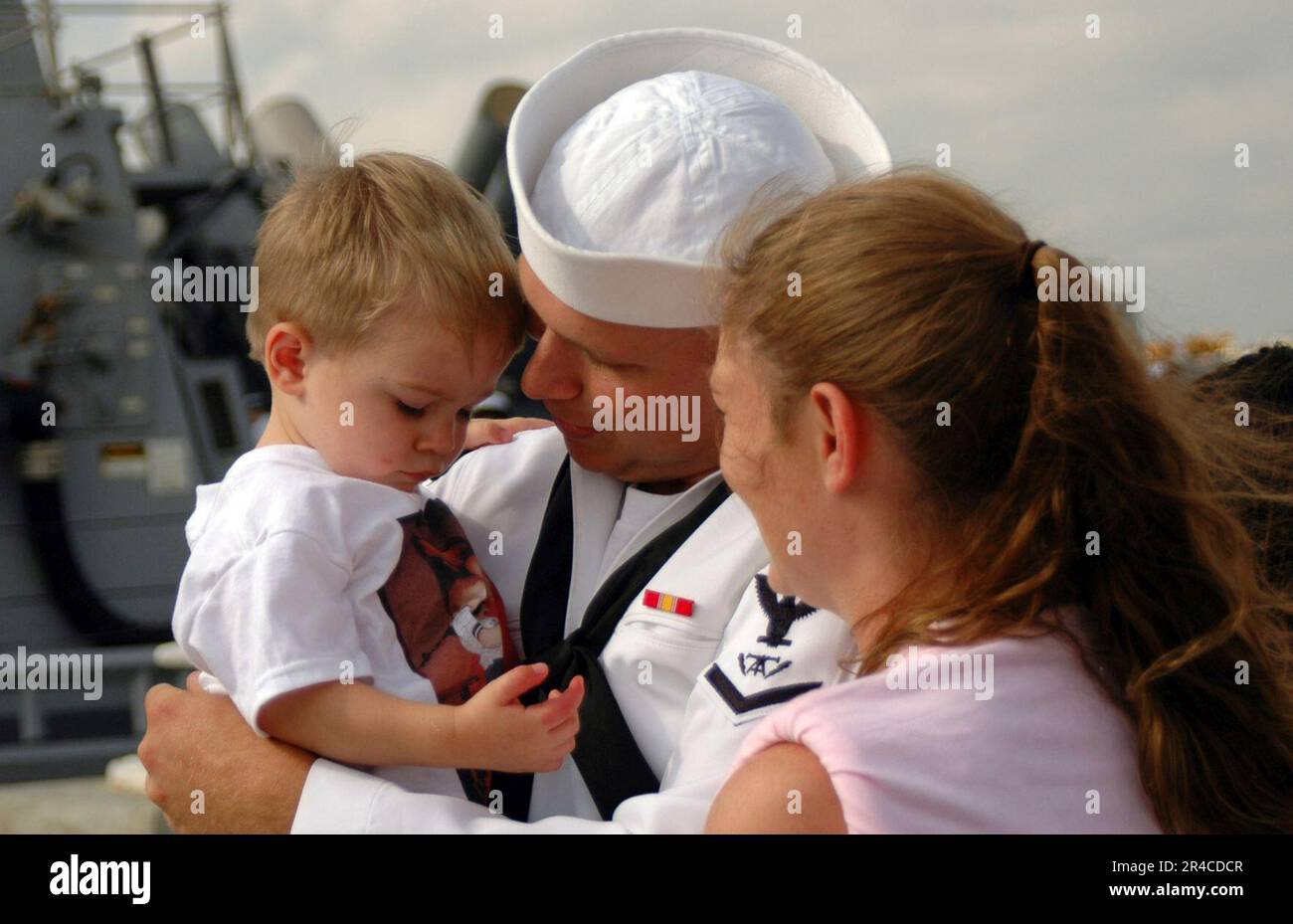 US Navy Sonar Technician greets his family after returning home from ...