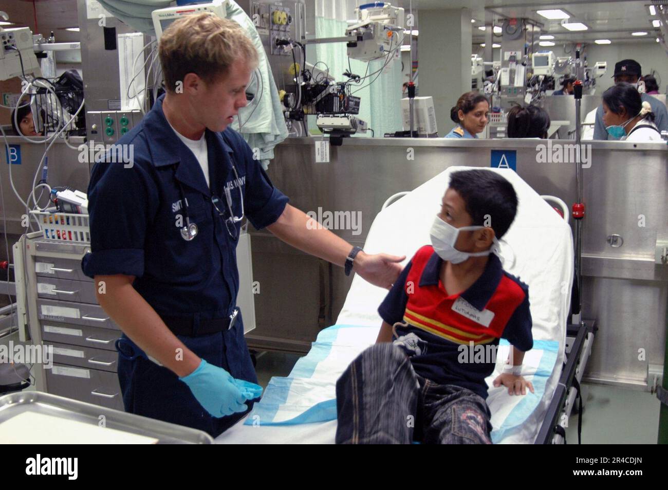 US Navy Navy Hospital Corpsman embarked with the Medical Treatment ...
