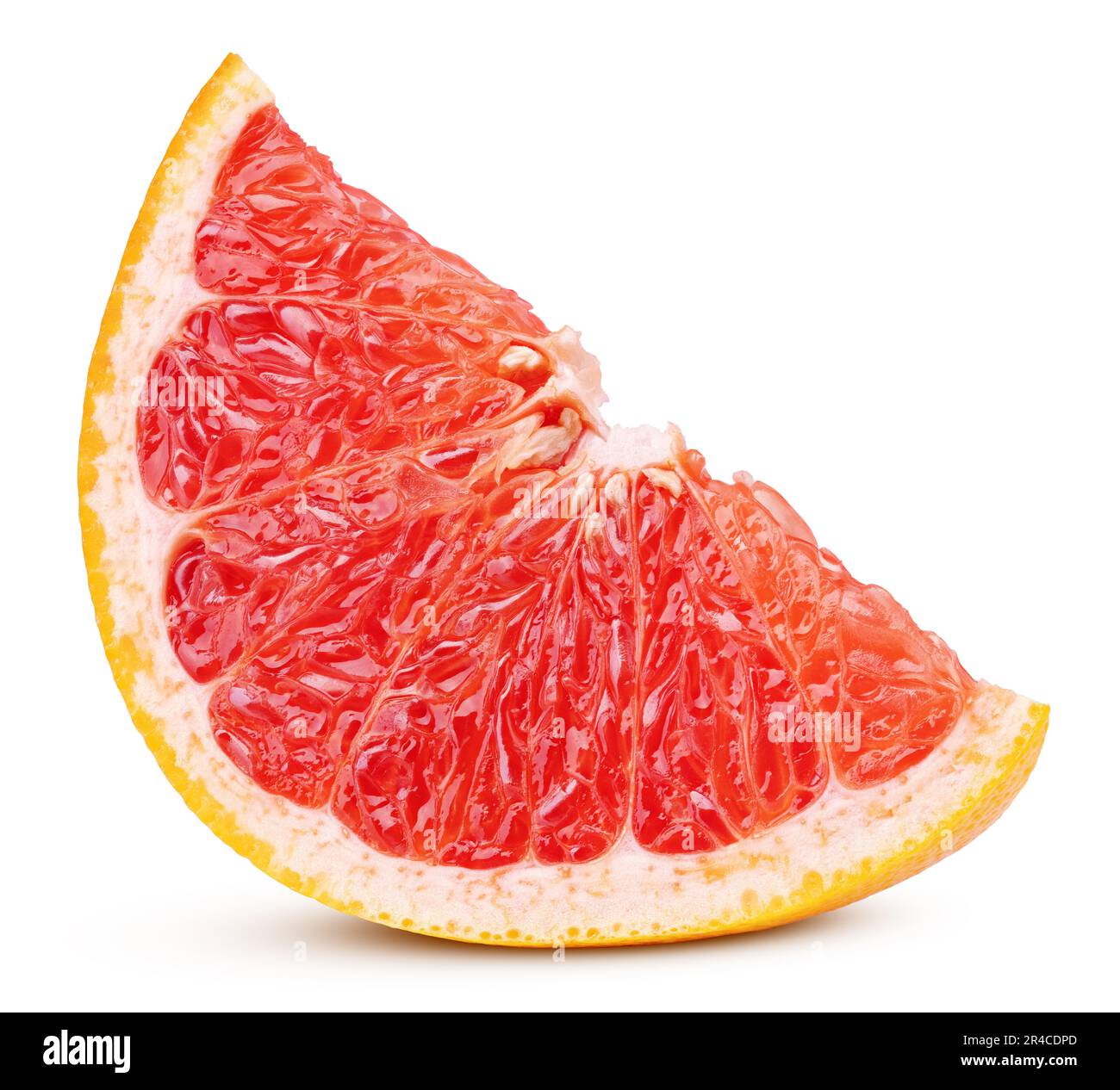 Slice of grapefruit citrus fruit isolated on white background with ...