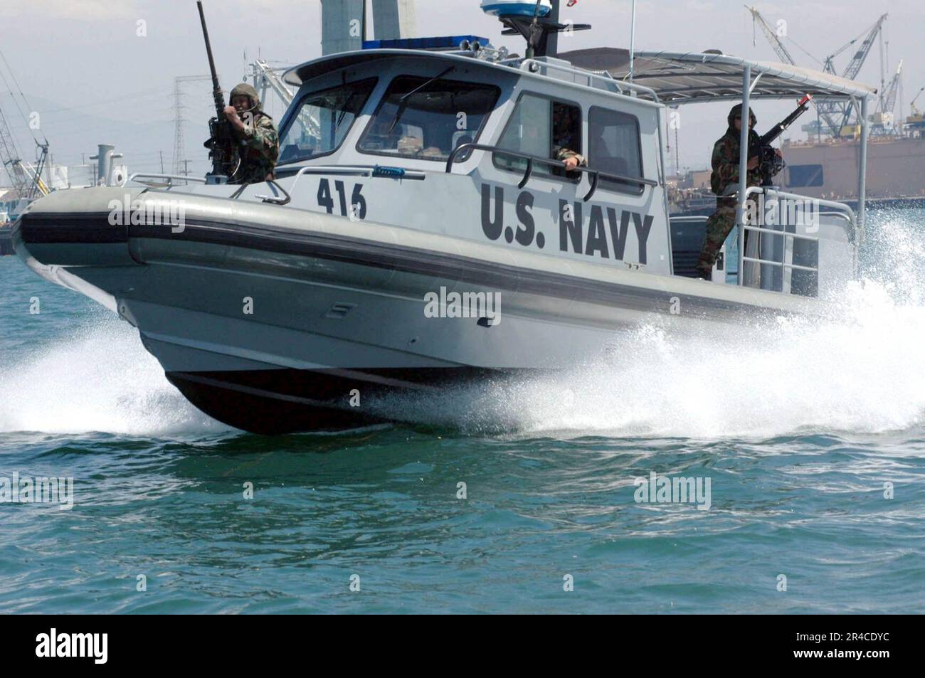 US Navy Sailors assigned to Inshore Boat Unit Five Two (IBU-52) conduct ...