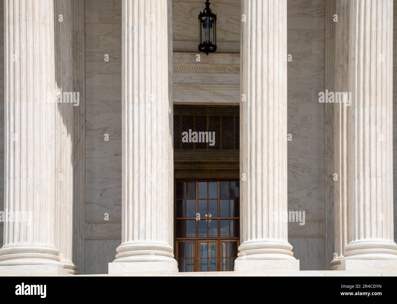 Washington, DC - The base of the Corinthian columns and the front door ...