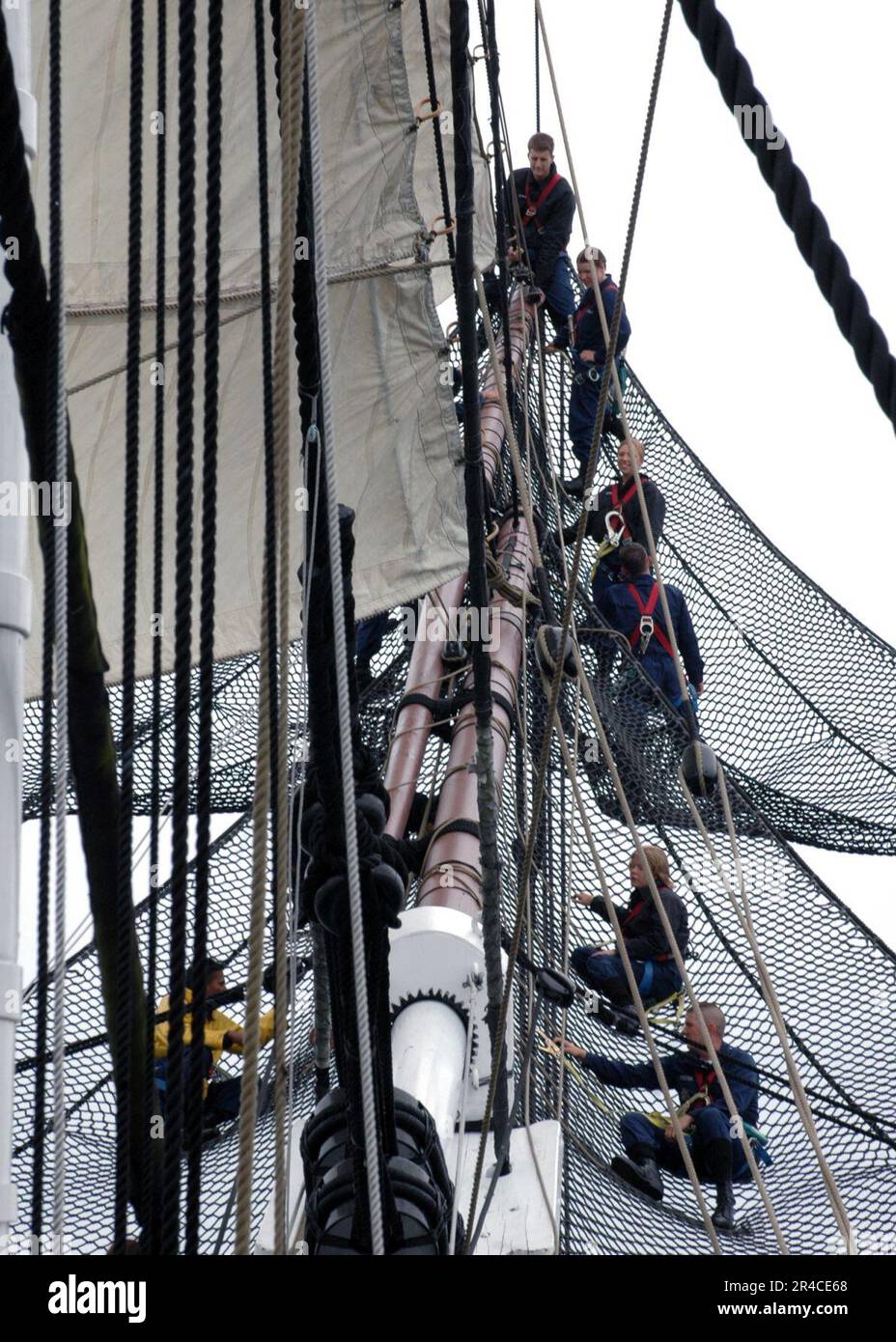 US Navy The jib crew stationed aboard USS Constitution Old Ironsides ...
