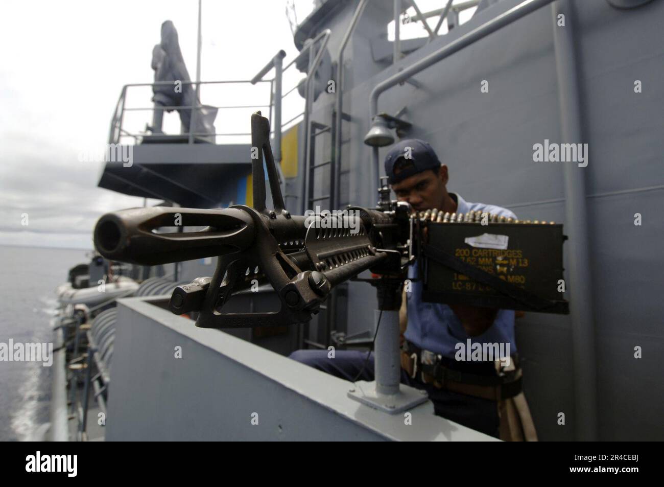 US Navy A sailor aboard the Columbian frigate ARC (Armada Republica de ...