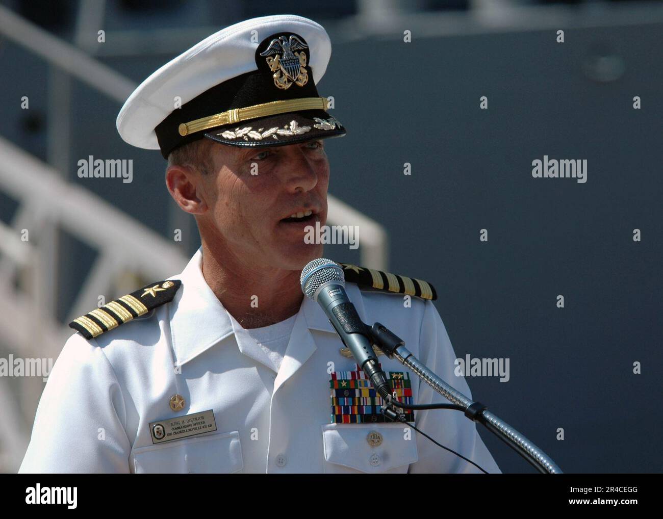 US Navy The Commanding Officer of the guided missile cruiser USS ...