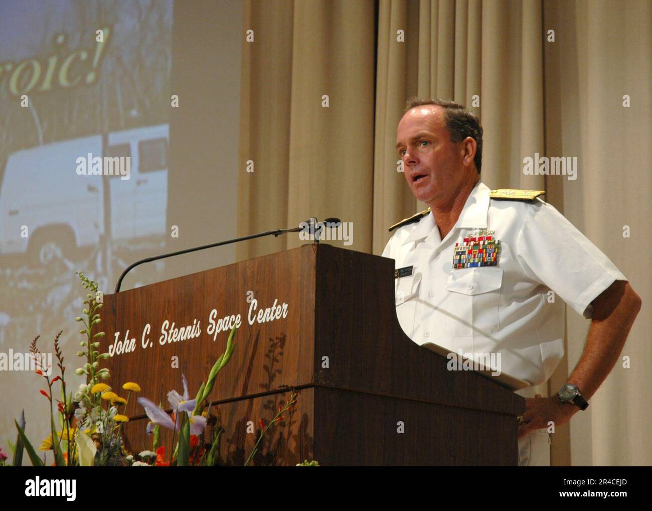US Navy Commander, Naval Meteorology and Oceanography Command Rear Adm ...