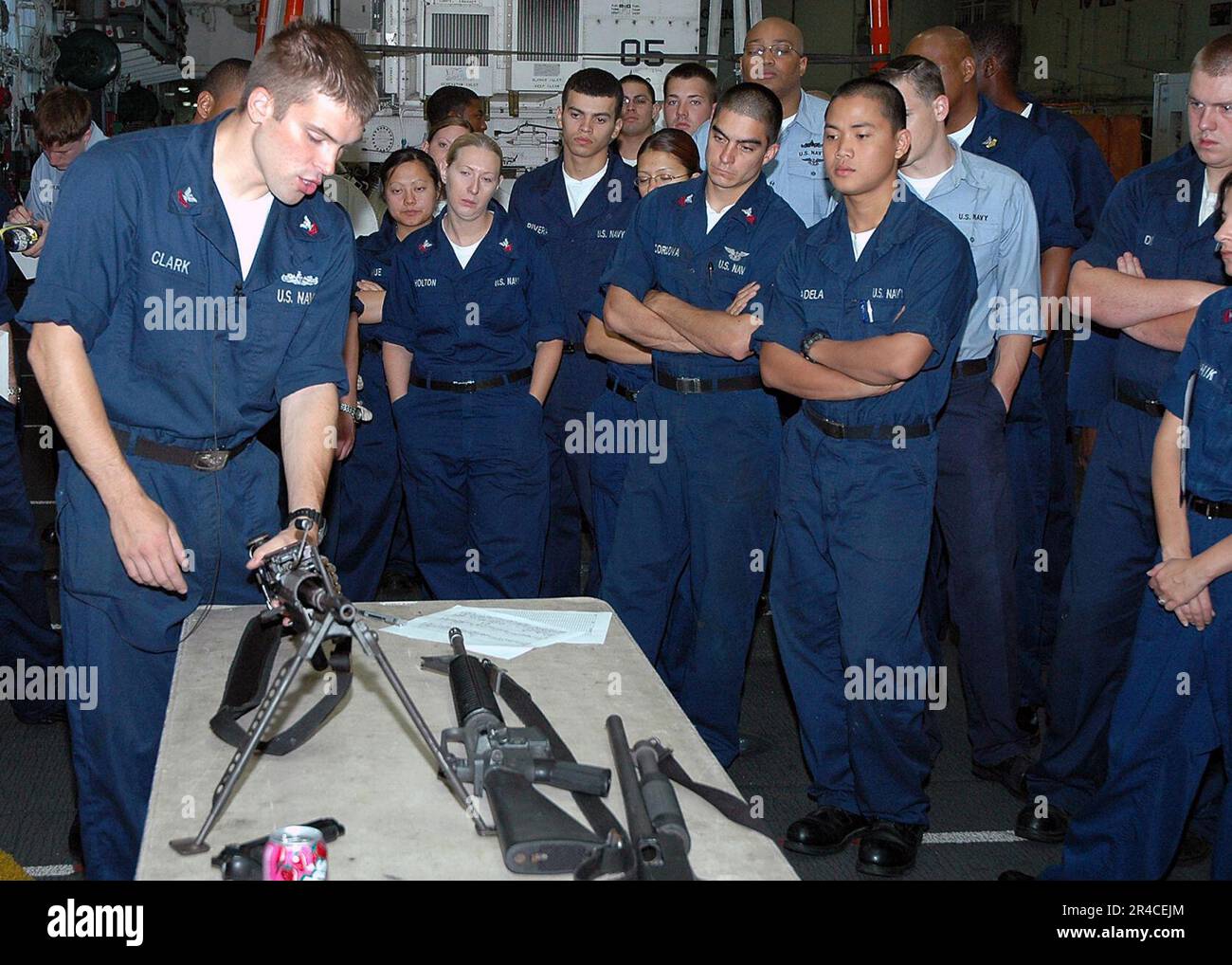 US Navy Gunner's Mate 2nd Class discusses proper use of the M-60 ...