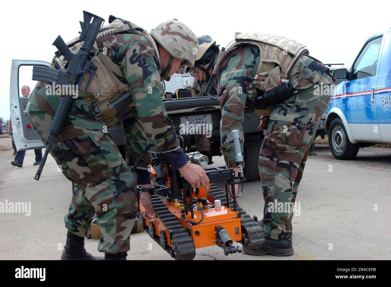 US Navy Two Sailors assigned to Naval Special Clearance Team One (NSCT ...